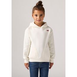 Hoodie LEVI'S KIDS, Mädchen, Gr. 4 (104), grün (levi's egret), Jersey, Obermaterial: 83% Baumwolle, 17% Polyester, unifarben, Langarm angesetztes Bündchen, Sweatshirts, mit seitlichen Taschen for GIRLS