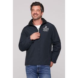 Outdoorjacke CAMP DAVID, Herren, Gr. 4XL, blau, Material Oberstoff: 58% Baumwolle, 42% Polyester, Futter Rumpf unten: 100% Polyamid, Futter Rumpf oben + Ärmel: 100% Polyester, Wattierung: 100% Polyester, bedruckt, bestickt, casual, lässig geschnitten normal, Langarm eingesetzt elastischer Bund, Jacken, mit Gummizug im Saum