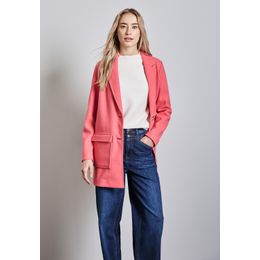 Outdoorjacke Street One, Damen, Gr. 38, light coral pink, Stoff, Obermaterial: 90% Polyester, 10% Viskose; Futter: 100% Polyester, unifarben, casual, gerade kurz, V-Ausschnitt, Langarm Bündchen, Jacken, mit Reverskragen