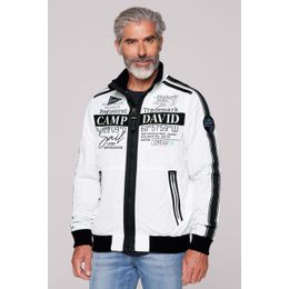 Outdoorjacke CAMP DAVID, Herren, Gr. 4XL, weiß, Material Oberstoff: 100% Polyester, Futter Rumpf: 100% Polyamid, Futter Ärmel: 100% Polyester, bedruckt, bestickt, casual, lässig geschnitten normal, Langarm eingesetzt Rippbündchen, Jacken