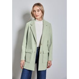 Outdoorjacke Street One, Damen, Gr. 34, light mint grün, Stoff, Obermaterial: 90% Polyester, 10% Viskose; Futter: 100% Polyester, unifarben, casual, gerade kurz, V-Ausschnitt, Langarm Bündchen, Jacken, mit Reverskragen