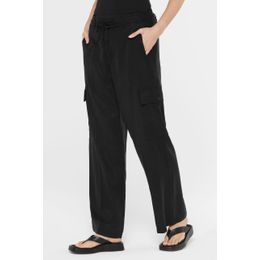 Cargohose SENSES.THE LABEL, Damen, Gr. L, Normalgrößen, schwarz, Material: 100% Lyocell, unifarben, casual, lässig geschnitten lang, Hosen, mit Elastikbund