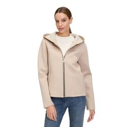 AMBER & JUNE Outdoorjacke AMBER & JUNE "Amber & June Übergangsjacke mit Kapuze", Damen, Gr. 34, beige, Obermaterial: 95% Viskose, 5% Elasthan., casual, gerade, Langarm, Jacken