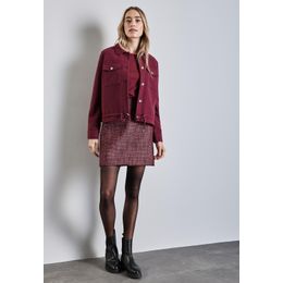 Minirock Street One, Damen, Gr. 38, rot (mulberry rot), Stoff, 100% Polyester, gemustert, casual, gerade knielang, Röcke, Middle Waist