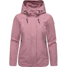 Outdoorjacke Ragwear "Sunniva A", Damen, Gr. L (40), rosa (rauchrosa), Obermaterial: 100% Polyester, Innenfutter: 100% Polyester, casual, figurumspielend hüftlang, hoch geschlossener Ausschnitt, Langarm Ärmel ohne Ärmelschlitz elastischer Bund mit innenliegendem Gummizug, Jacken, Wasserdichte und atmungsaktive Übergangsjacke