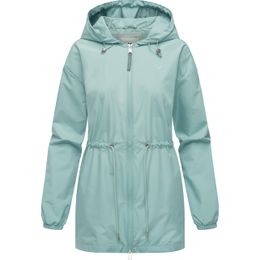 Outdoorjacke Ragwear "Monadissimo A YOUMODO", Damen, Gr. 4XL (48), blau (aquablau), Obermaterial: 100% Polyester, Innenfutter: 100% Polyester, Basic, gerade Po-bedeckend, hoch geschlossener Ausschnitt, Langarm Ärmel ohne Ärmelschlitz elastischer Bund mit innenliegendem Gummizug, Jacken, Wasserdichte Übergangsjacke mit Kapuze