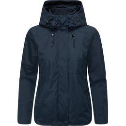 Outdoorjacke Ragwear "Sunniva A", Damen, Gr. L (40), blau (navy), Obermaterial: 100% Polyester, Innenfutter: 100% Polyester, casual, figurumspielend hüftlang, hoch geschlossener Ausschnitt, Langarm Ärmel ohne Ärmelschlitz elastischer Bund mit innenliegendem Gummizug, Jacken, Wasserdichte und atmungsaktive Übergangsjacke