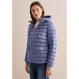 Steppjacke Cecil, Damen, Gr. L (42), lavender haze, Stoff, Obermaterial: 100% Polyester, Füllung: 100% Polyester, unifarben, casual, gerade normal, ohne Ausschnitt, Langarm Bündchen, Jacken, mit Kapuze mit Tunnelzugband