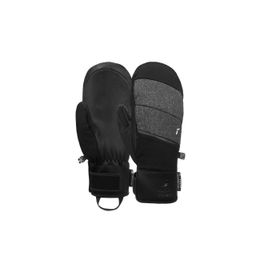 Fäustlinge Reusch "Febe R-TEX XT Mitten", Damen, Gr. 6,5, schwarz (schwarz, grau), 75% Polyester, 20% Ziegenleder, mehrfarbig, feminin, Handschuhe, extra warm, wasserdicht, atmungsaktiv