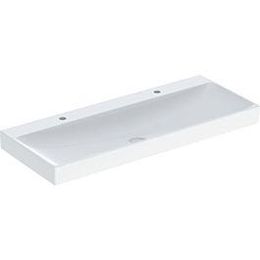 Geberit One Waschtisch 505022015 120x48cm, Hahnloch links und rechts, ohne Überlauf, weiß KeraTect