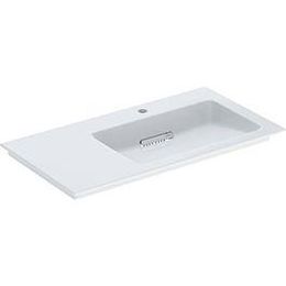 Geberit One Möbel-Waschtisch 505009001 90x48cm, ohne Überlauf, weiß KeraTect/Blende weiß, Hahnloch rechts