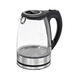 Bomann Glas-Wasserkocher WKS 6032 G edelstahl/schwarz, 1,7 Liter, 2.200 Watt