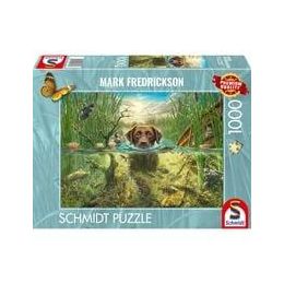 Schmidt Spiele Mark Fredrickson: Hundeliebe - brauner Labrador im k&uuml;hlen Nass, Puzzle 1000 Teile