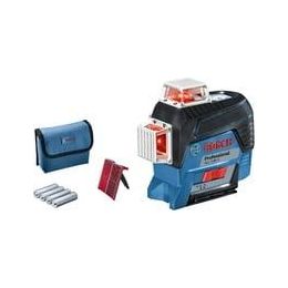 Bosch Linienlaser GLL 3-80 C Professional, Kreuzlinienlaser blau/schwarz, mit roten Laserlinien, ohne Akku