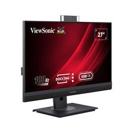 Viewsonic VG2757V-2K Videokonferenzmonitor, LED-Monitor 68.6 cm (27 Zoll), schwarz (matt)/grau, QHD, IPS, Webcam, Mikrofon, USB Hub, USB-C, 100Hz Panel