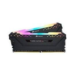 Corsair DIMM 32 GB DDR4-3200 (2x 16 GB) Dual-Kit, Arbeitsspeicher schwarz, CMW32GX4M2E3200C16, Vengeance RGB, INTEL XMP