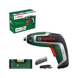 Bosch Akkuschrauber IXO 7 Wasserwagen-Set 3,6Volt gr&uuml;n/schwarz, Li-Ionen Akku 2,0Ah, Wasserwaage 12cm, Bitsatz