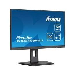 iiyama ProLite XUB2493HSU-B7, LED-Monitor 60.5 cm (23.8 Zoll), schwarz (matt), FullHD, IPS, ergonomischer Standfu&szlig;, USB-Hub, 100Hz Panel