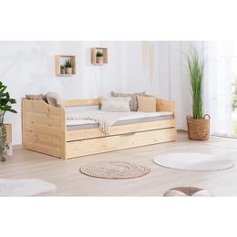 Ticaa Sofabett Funktionsbett Gästebett mit Auszug Melinda Kiefer Natur