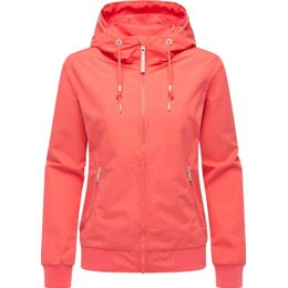 Outdoorjacke Ragwear "Oggie YOUMODO", Damen, Gr. L (40), orange (koralle), Obermaterial: 100% Polyester, Innenfutter: 100% Polyester, Basic, gerade hüftbedeckend, hoch geschlossener Ausschnitt, Langarm Ärmel ohne Ärmelschlitz Bündchen mit Windstopper, Jacken, Wasserdichte und atmungsaktive Übergangsjacke