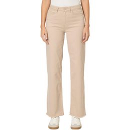 Slim-fit-Jeans Zero "Zero Jeans Wide Leg Style WITNEY beige 32 Inch", Damen, Gr. 34, Normalgrößen, beige (french oak), Denim/Jeans, Obermaterial: 90% Baumwolle, 7% Polyester, 3% Elastan. Ärmelfutter: ohne Futter., unifarben, casual, figurbetont, Jeans