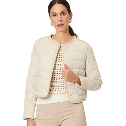 Steppjacke Zero "Zero Steppjacke mit Knopfleiste", Damen, Gr. 36, beige (french oak), Web, Obermaterial: 100% Polyester. Futter: 100% Polyester. Ärmelfutter: ohne Futter., Strukturmuster, casual, figurbetont, Rundhals, Langarm, Jacken