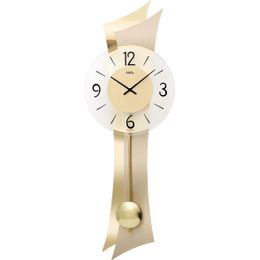 AMS Pendelwanduhr "W7427", B/H/L: 23cm x 8cm x 70cm, grau, Wanduhren, Quarzuhr, Holz-/Messinggehäuse,Esszimmer,Wohnzimmer,Made in Germany