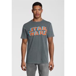 Recovered Herren T-Shirt "Star Wars Sketched Logo", grau, Gr. M, bedruckt, 100% Baumwolle, Shirts, mit lässigem Star Wars Logo-Print
