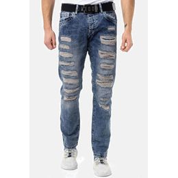 Cipo & Baxx CIPO & BAXX Damen 5-Pocket-Jeans "Jeans", blau, Gr. 29, unifarben, 100% Baumwolle, Jeans, in Loose-Fit, CD-131