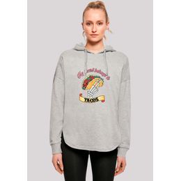 F4NT4STIC Damen Kapuzenpullover "Anti Valentinstag My Herz belongs to tacos", grau, Gr. XS, Obermaterial: 100% Baumwolle, Pullover, Premium Qualit&auml;t