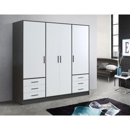 Kleiderschrank FORTE, B:207cm H:200cm T:60cm, schwarz, FSC-zertifizierter Holzwerkstoff, Kinderzimmer, Schränke, "Jupiter, Made in Europe, mit