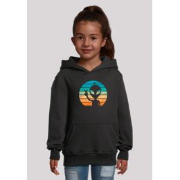 F4NT4STIC Kinder Kapuzenpullover "Alien Peace Sign Sunset", schwarz, Gr. 122, Obermaterial: 65% Baumwolle, 35% Polyester, Pullover, Premium Qualit&auml;t