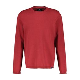 Lerros Herren Strickpullover "Lerros Rundhalspullover, Flachstrick", rot, Gr. S, 100% Baumwolle, Pullover