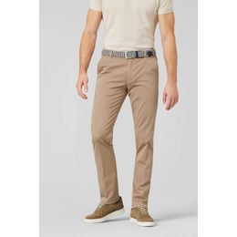 MEYER Herren Chinos "Oslo", braun, Gr. 48, unifarben, 97% Baumwolle;3% Elasthan, Hosen, mit Französischen Seitentaschen