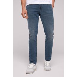 CAMP DAVID Herren Regular-fit-Jeans, blau, Gr. 36, Abriebeffekte, Material: 99% Baumwolle, 1% Elasthan, Zusatz: Enthält nichttextile Teile tierischen