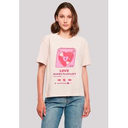 F4NT4STIC Damen T-Shirt "Love Oldies Playlist Valentinstag", pink, Gr. XXL, Obermaterial: 100% Baumwolle, Shirts, Premium Qualit&auml;t