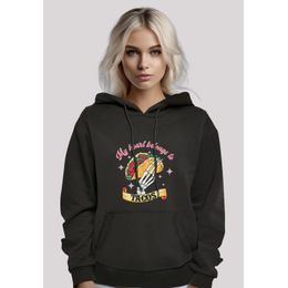 F4NT4STIC Damen Kapuzenpullover "Anti Valentinstag My Herz belongs to tacos", schwarz, Gr. M, Obermaterial: 65% Baumwolle, 35% Polyester, Pullover,