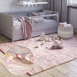 Teppich, B:160cm H:10mm L:230cm, pink, MyFlair M&Ouml;BEL & ACCESSOIRES, Baumwolle, Polyester, Wohnzimmer, Teppiche, "Ameer", Handweb Teppich, 90%