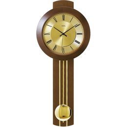 AMS Damen Funk-Pendelwanduhr "F5132/1", B/H/L: 31cm x 18cm x 73cm, braun, Wanduhren, Quarz,Holz-/Glasgehäuse,Buche nussbaumfarben,Esszimmer,Made in