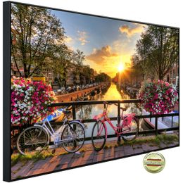 papermoon Infrarotheizung "Amsterdam Sonnenaufgang", B/H/T: 120cm x 90cm x 3cm, 1.200 W, bunt, Heizk&ouml;rper, sehr angenehme Strahlungsw&auml;rme