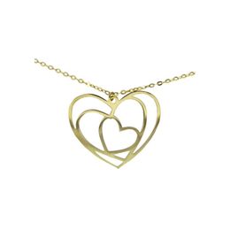 Firetti Damen Kette mit Anhänger "Schmuck Geschenk Gold 375 Halsschmuck Halskette Goldkette Ankerkette", Gelbgold 375, L: 45 B: 1mm, gold, Gelbgold