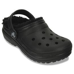Crocs Kinder Clog "Classic Lined Clog", Gr. 23, schwarz, Croslite , Basic, Schuhe, Kindergartenschuh, Hausschuh mit kuscheligem Futter