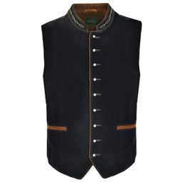 JCC Herren Lederweste "3102075Ecom", blau, Gr. 60, Obermaterial: 100% Polyester; Innenfutter: 100% Polyester, Westen