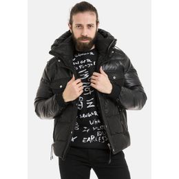 Cipo & Baxx CIPO & BAXX Herren Winterjacke "Jacke", schwarz, Gr. S, unifarben, 100% Polyester, Jacken, mit Kapuze