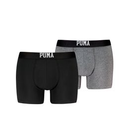 Puma Herren Boxer, Gr. XL, schwarz, Obermaterial: 95% Baumwolle, 5% Elasthan, meliert, unifarben, Unterhosen, mit klassischem Logobund