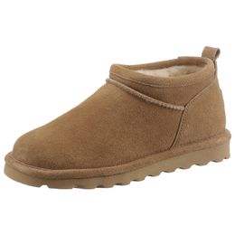 Bearpaw Damen Winterboots "SuperShorty ELLE SHORT", Gr. 41, braun, Veloursleder, unifarben, Schuhe, Schlupfboots mit wasserabweisender mit BearCoat
