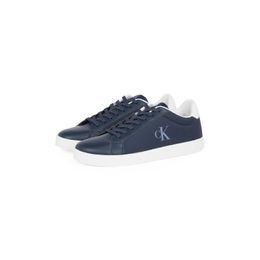 Herren Plateausneaker "3 CUPSOLE PU", Calvin Klein Jeans, Gr. 46, blau, Lederimitat, Schuhe, Freizeitschuh, Halbschuh, Schnürschuh mit gepolstertem
