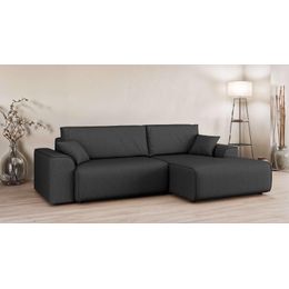 Ecksofa Home Affaire, B:266cm H:90cm T:164cm, grau, 100% Polyester, Wohnzimmer, Sofas, "Santenay mit Bettfunktion und Bettkasten, Maße: B/T/H