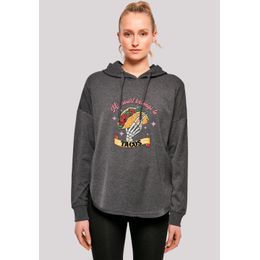 F4NT4STIC Damen Kapuzenpullover "Anti Valentinstag My Herz belongs to tacos", grau, Gr. S, Obermaterial: 100% Baumwolle, Pullover, Premium Qualit&auml;t