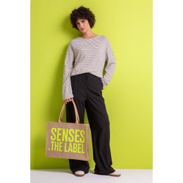 Damen Beuteltasche, SENSES.THE LABEL, beige, Jute, bedruckt, Taschen